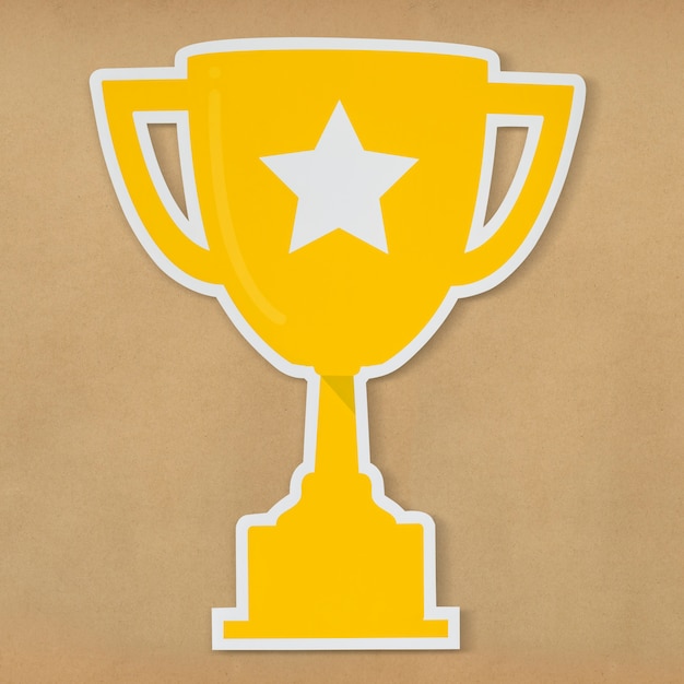 Trofeo de oro con el icono de estrella | Archivo PSD Premium Trofeo de oro con el icono de estrella | Archivo PSD Premium