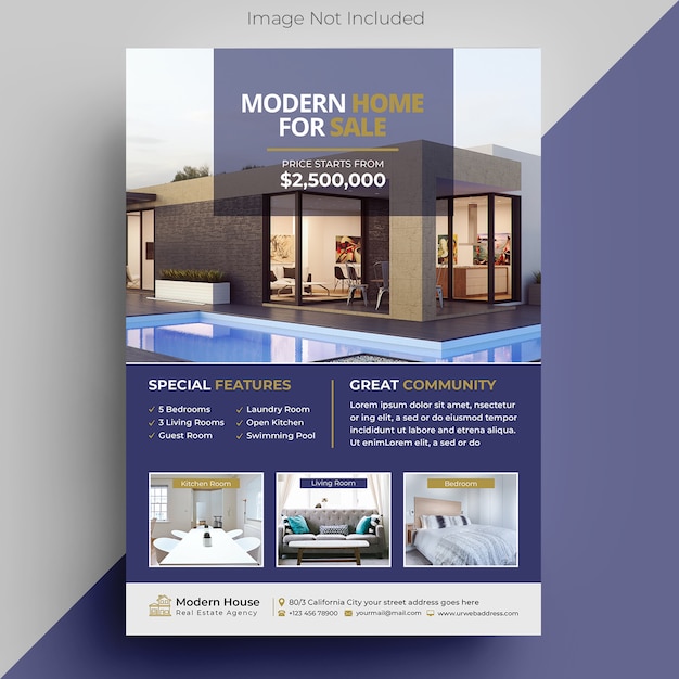 Modèle De Flyer Immobilier | PSD Premium Modèle De Flyer Immobilier | PSD Premium