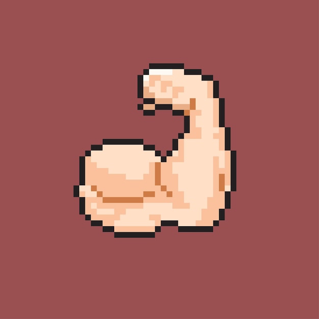 Biceps Dans Le Style Pixel Art Vecteur Premium