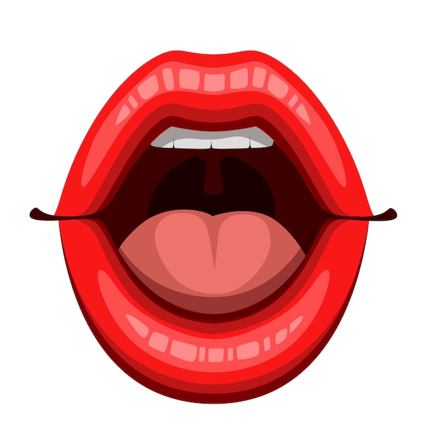 Bouche Ouverte De La Femme Avec Des Lèvres Rouges Sexy. Conception De ... Bouche Ouverte De La Femme Avec Des Lèvres Rouges Sexy. Conception De ...