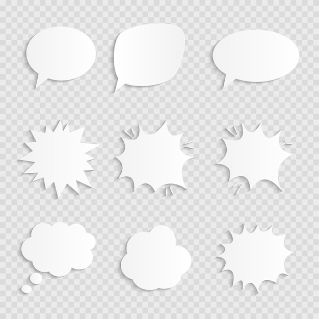 Bulles De Bande Dessinée Vides Avec Des Ombres. Illustration | Vecteur ... Bulles De Bande Dessinée Vides Avec Des Ombres. Illustration | Vecteur ...