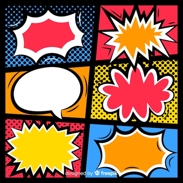 Bulles Vides Rétro Bande Dessinée Sur Fond Coloré | Vecteur Gratuite Bulles Vides Rétro Bande Dessinée Sur Fond Coloré | Vecteur Gratuite