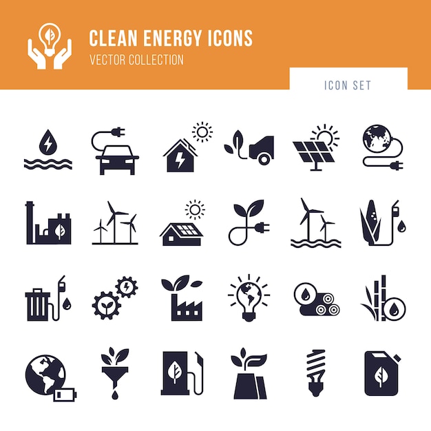 Collection Eco Avec Différentes Icônes Sur Le Thème De Lécologie Et De