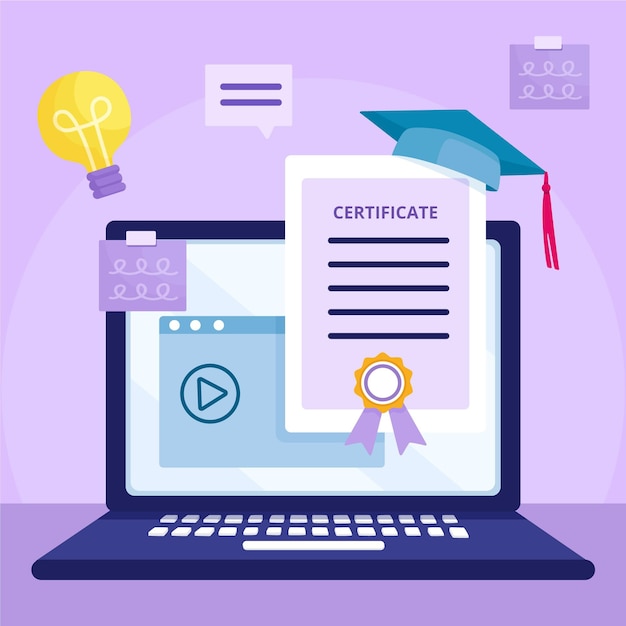 Concept D'illustration De Certification En Ligne | Vecteur Gratuite Concept D'illustration De Certification En Ligne | Vecteur Gratuite