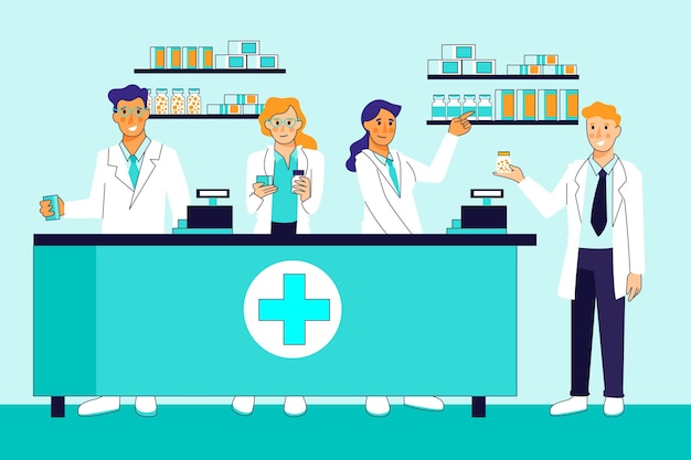 Concept D'illustration Collection Pharmacien | Vecteur Gratuite Concept D'illustration Collection Pharmacien | Vecteur Gratuite