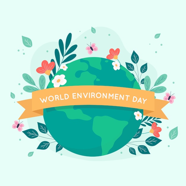 Concept De Journée Mondiale De Lenvironnement Design Plat Vecteur