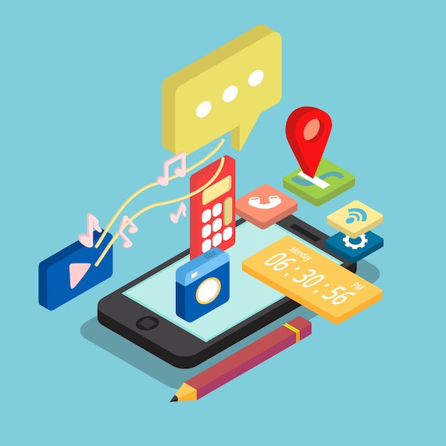 Conception D'applications De Téléphonie Mobile Isométrique | Vecteur ... Conception D'applications De Téléphonie Mobile Isométrique | Vecteur ...