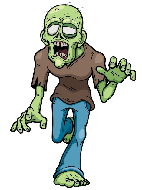 Dessin Animé Zombie Vecteur Premium