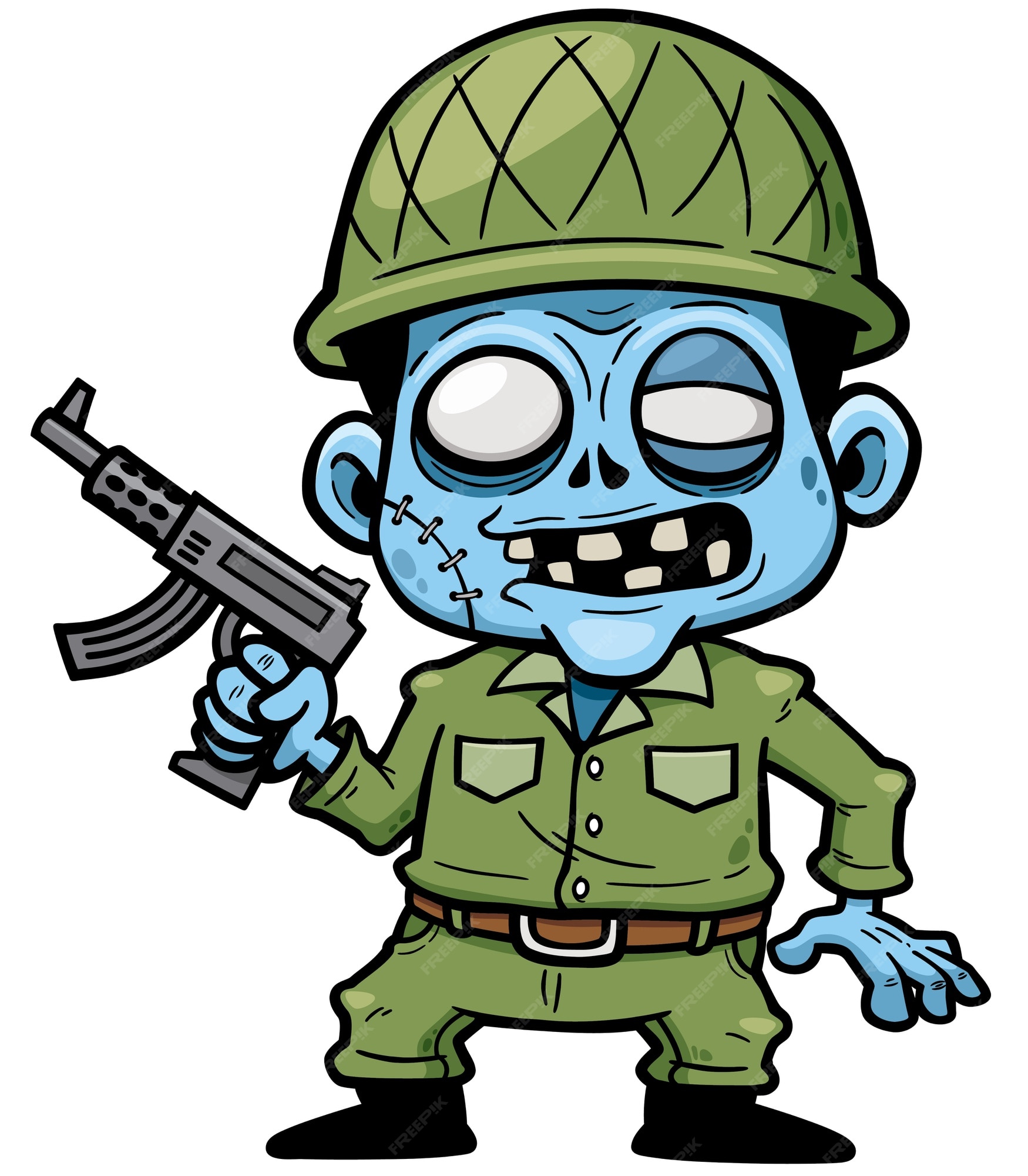 Dessin Animé Zombie Vecteur Premium