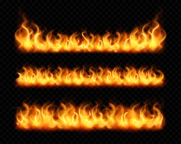 Ensemble De Frontières Réalistes De Flamme De Feu De Feux De Joie ... Ensemble De Frontières Réalistes De Flamme De Feu De Feux De Joie ...