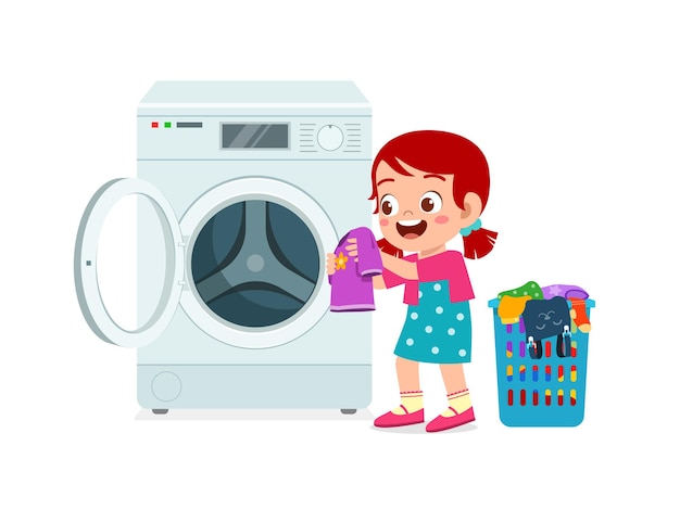Heureux Enfant Mignon Faire La Lessive Avec Machine à Laver | Vecteur ... Heureux Enfant Mignon Faire La Lessive Avec Machine à Laver | Vecteur ...