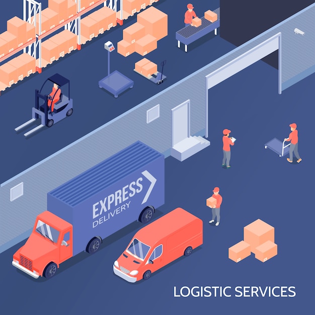 Illustration Isométrique Des Services Logistiques | Vecteur Gratuite Illustration Isométrique Des Services Logistiques | Vecteur Gratuite