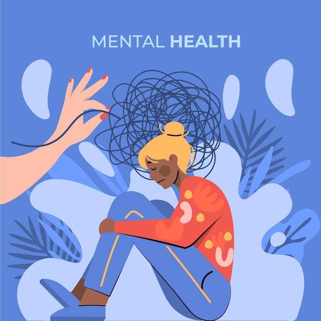 Illustration De La Journée Mondiale De La Santé Mentale Vecteur Gratuite