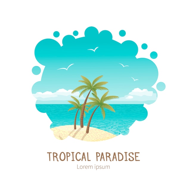 Illustration Vectorielle De Belle île Tropicale | Vecteur Premium Illustration Vectorielle De Belle île Tropicale | Vecteur Premium