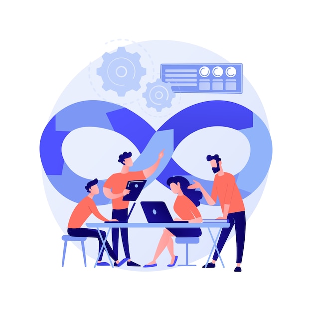Illustration Vectorielle De Devops équipe Concept Abstrait. Membre De L ... Illustration Vectorielle De Devops équipe Concept Abstrait. Membre De L ...
