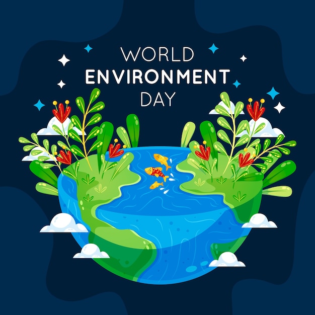 Journée Mondiale De Lenvironnement Plat Vecteur Gratuite