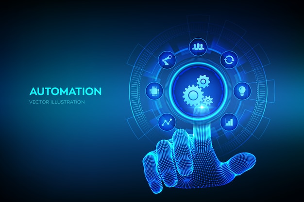 Logiciel D'automatisation. Concept Iot Et Automatisation. Wireframe ... Logiciel D'automatisation. Concept Iot Et Automatisation. Wireframe ...