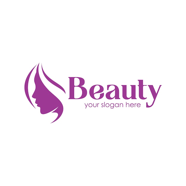 Logo De Visage De Femme De Beauté Vecteur Premium