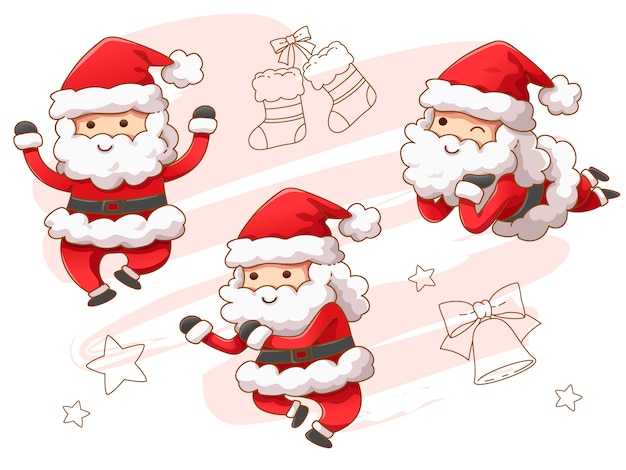 Mignon Père Noël | Vecteur Premium Mignon Père Noël | Vecteur Premium