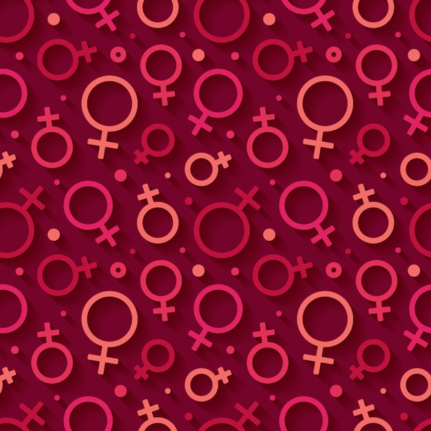 Modèle Sans Couture Avec Le Symbole Du Sexe Féminin Vecteur Premium