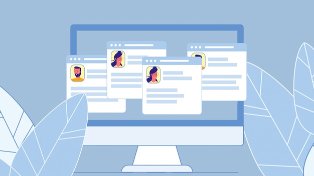 Profils De Réseaux Sociaux Illustration Vectorielle Plane | Vecteur Premium Profils De Réseaux Sociaux Illustration Vectorielle Plane | Vecteur Premium