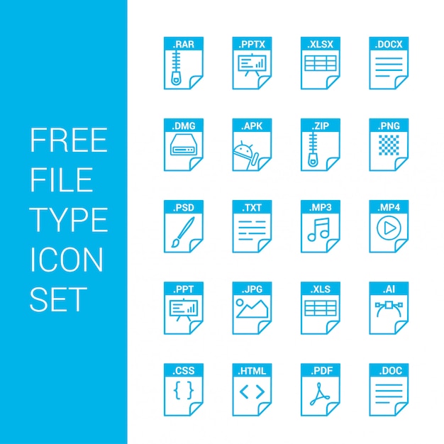 Type De Fichier Icônes Définies Vecteur | Vecteur Gratuite Type De Fichier Icônes Définies Vecteur | Vecteur Gratuite