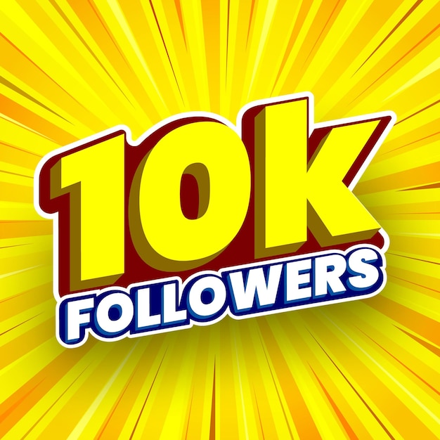 10000 Seguidores Banner Ilustración Vectorial Vector Premium