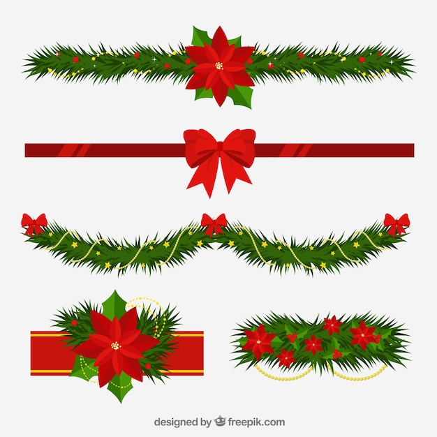 Adornos navideños con estilo floral | Descargar Vectores gratis Adornos navideños con estilo floral | Descargar Vectores gratis