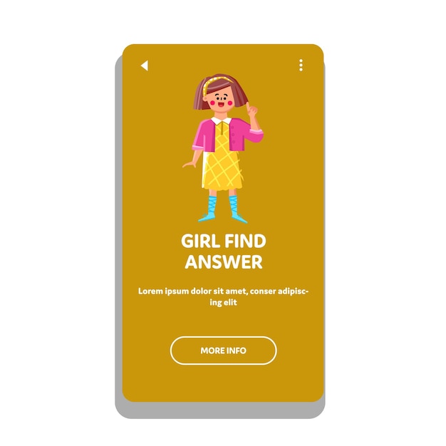 Chica encuentra respuesta en vector de pregunta difícil. chica feliz ... Chica encuentra respuesta en vector de pregunta difícil. chica feliz ...