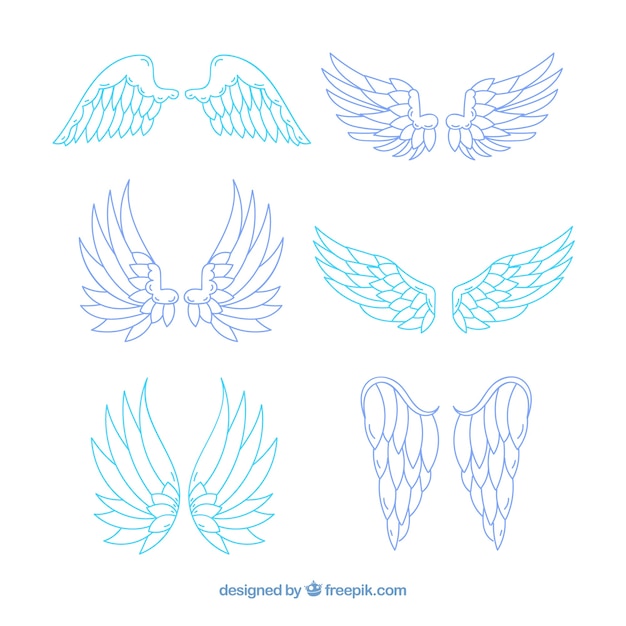 Colección de alas dibujadas a mano | Vector Gratis Colección de alas dibujadas a mano | Vector Gratis