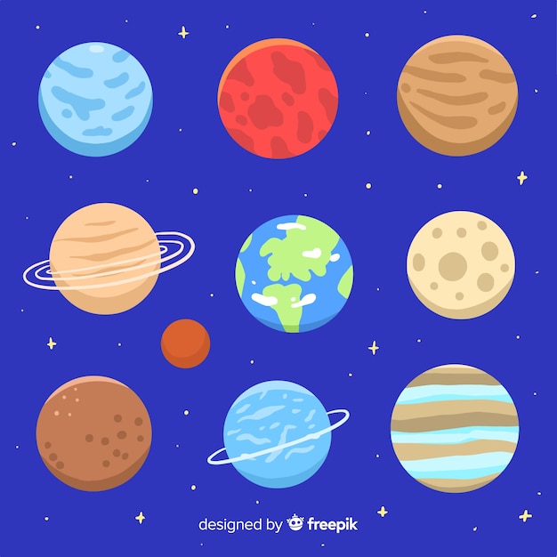 Colección de coloridos planetas de la vía láctea | Vector Gratis Colección de coloridos planetas de la vía láctea | Vector Gratis