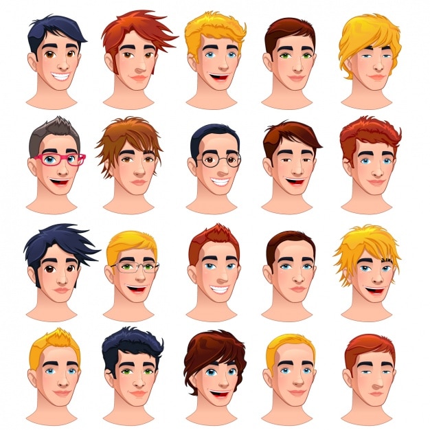 Colección de cabezas de hombres | Descargar Vectores gratis Colección de cabezas de hombres | Descargar Vectores gratis