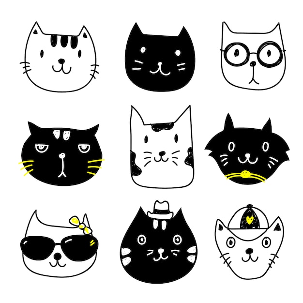 Colección de iconos de gatos | Descargar Vectores gratis Colección de iconos de gatos | Descargar Vectores gratis