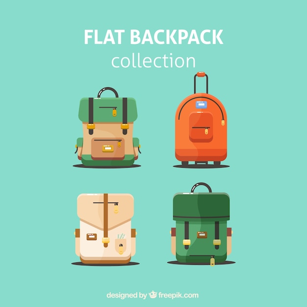 Colección de mochilas planas | Descargar Vectores gratis Colección de mochilas planas | Descargar Vectores gratis