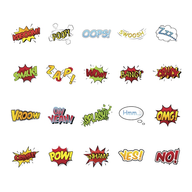 Colección de expresiones de comic | Vector Premium Colección de expresiones de comic | Vector Premium