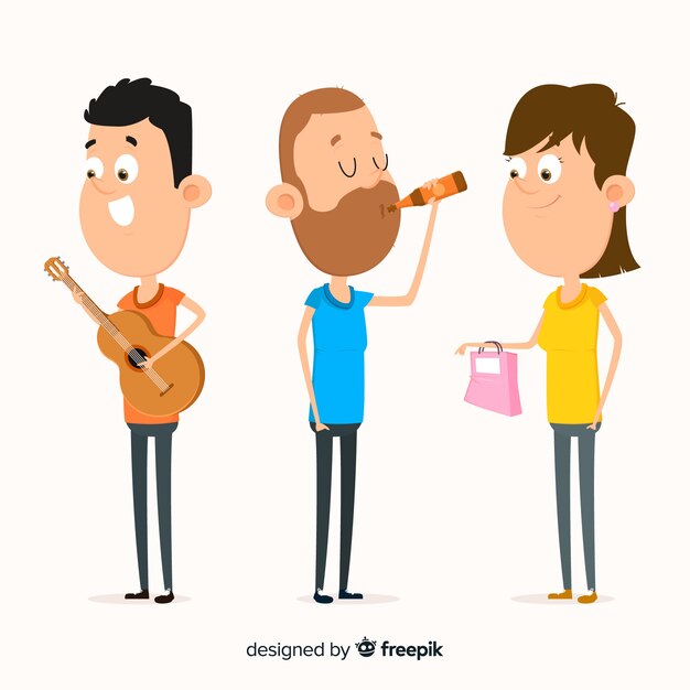 Colección Gente Haciendo Cosas Vector Gratis