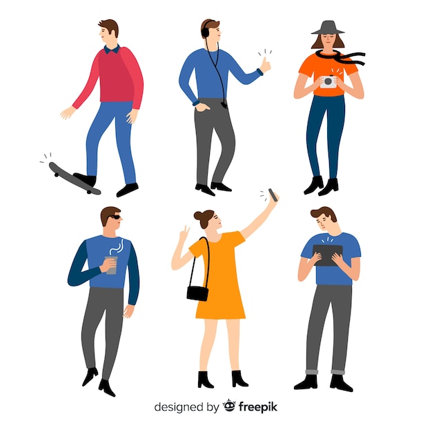 Colección Gente Haciendo Cosas Vector Gratis