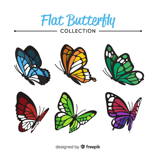 Colección de mariposas en diseño plano | Vector Gratis Colección de mariposas en diseño plano | Vector Gratis