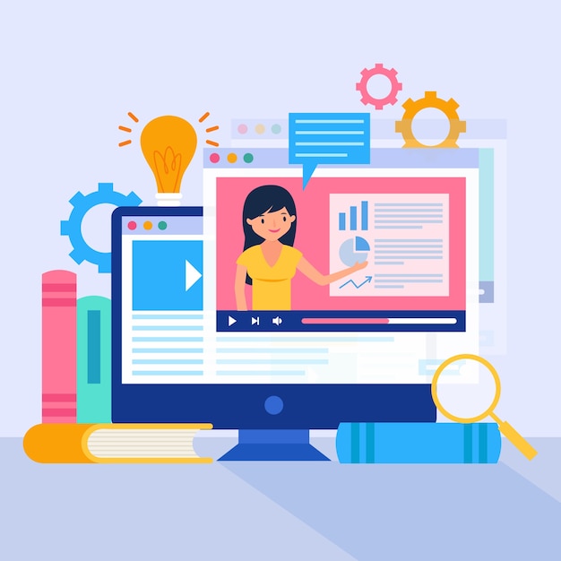 Concepto de tutoriales en línea | Vector Gratis Concepto de tutoriales en línea | Vector Gratis