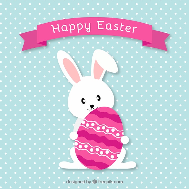 Conejo de Pascua encantador con huevo decorado | Descargar Vectores gratis Conejo de Pascua encantador con huevo decorado | Descargar Vectores gratis