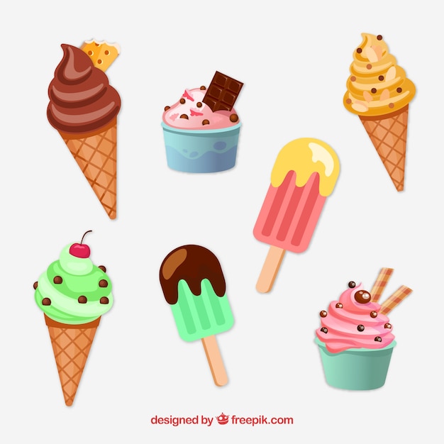 Conjunto De Helado Descargar Vectores Gratis