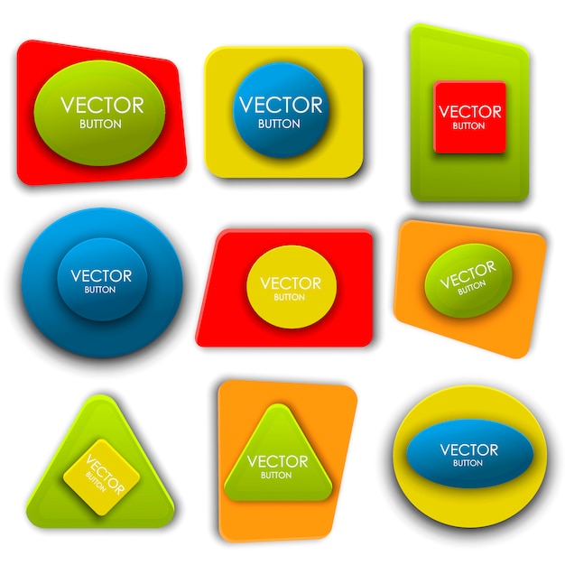 Conjunto de etiquetas de botones de vector abstracto | Vector Premium Conjunto de etiquetas de botones de vector abstracto | Vector Premium