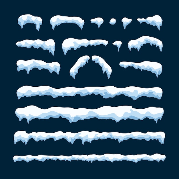 Conjunto de gorro de nieve aislado sobre fondo azul. elemento de ... Conjunto de gorro de nieve aislado sobre fondo azul. elemento de ...