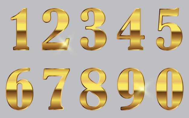 Conjunto De Números De Oro Vector Premium