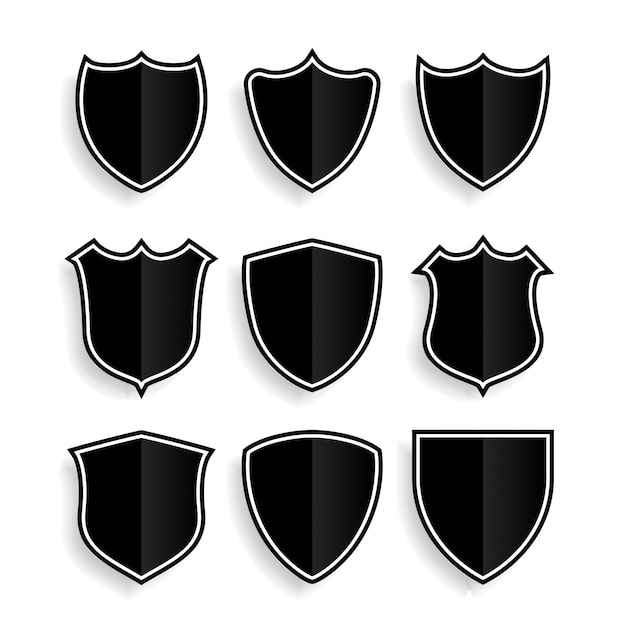 Conjunto de símbolos o insignias de escudo de nueve | Vector Gratis Conjunto de símbolos o insignias de escudo de nueve | Vector Gratis