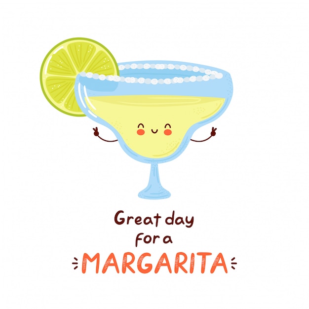 Copa de cóctel lindo margarita feliz. aislado sobre fondo blanco ... Copa de cóctel lindo margarita feliz. aislado sobre fondo blanco ...