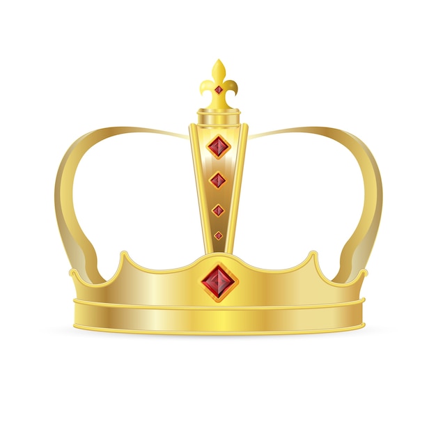Corona real. corona de oro real realista con icono de gemas de rubí ... Corona real. corona de oro real realista con icono de gemas de rubí ...