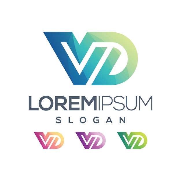 Diseño de logotipo de color degradado de letra vd | Vector Premium Diseño de logotipo de color degradado de letra vd | Vector Premium