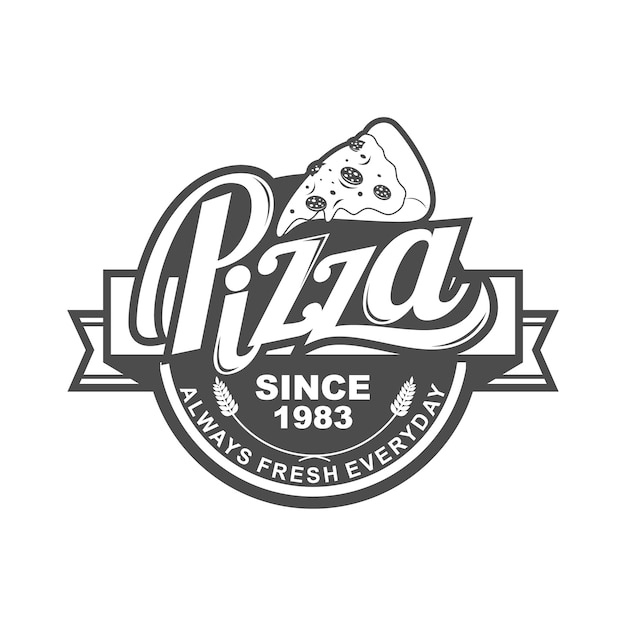 Diseño De Plantilla De Logotipo De Pizza Para Pizzería Vector Premium