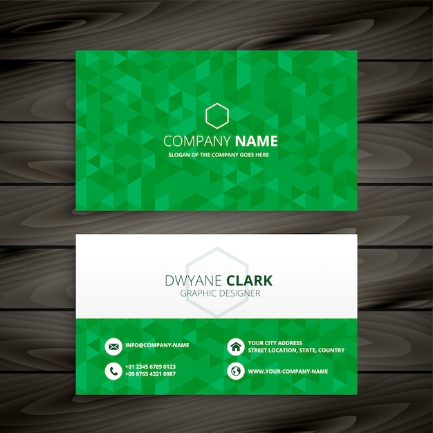 Diseño De Tarjeta De Visita Verde Abstracto Vector Gratis